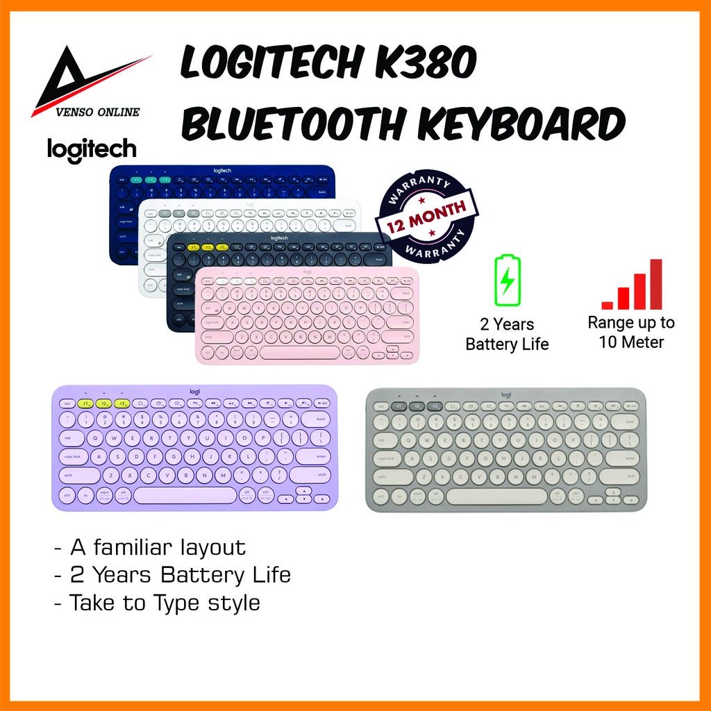Logitech K380 Multi-Device Bluetooth Keyboard (EXTRA Protection ...