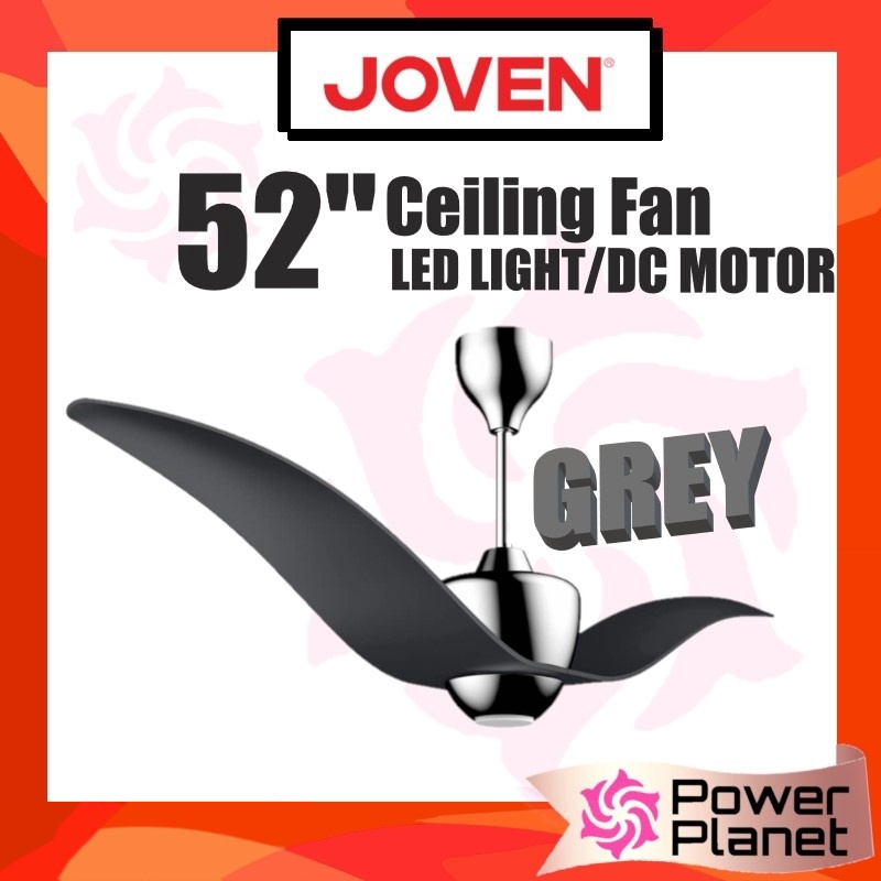Joven LED Light DC Inverter Motor 52" Ceiling Fan (Grey) JCFDRL2521 ...