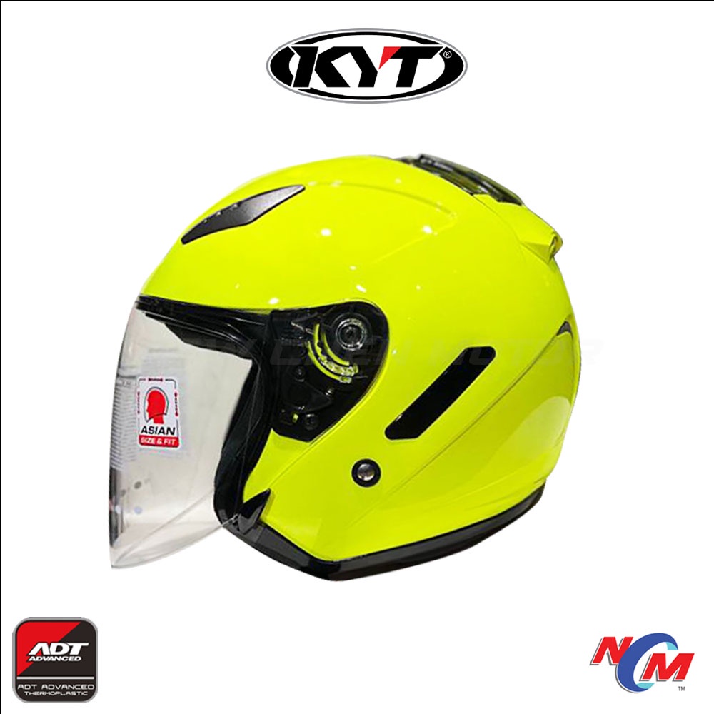 Casco KYT Hellcat Plain Yellow Fluo | Shopee Malaysia