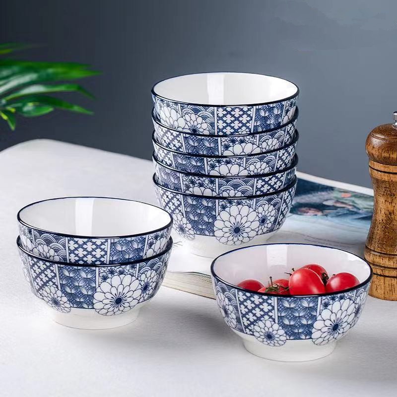 Blue Dream Motif Japanese Ceramic Bowl 11,5cm Heat Resistant and ...