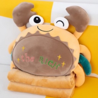 Super cute winking crab office bedding set (Brown) | Shopee Malaysia