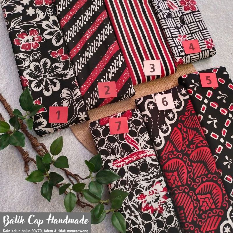 MERAH Maroon Stamped BATIK Cloth | Shopee Malaysia