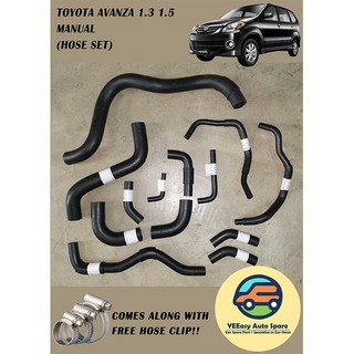 TOYOTA AVANZA 1.3, 1.5 (AUTO / MANUAL) - RADIATOR & BY PASS HOSE SET ...