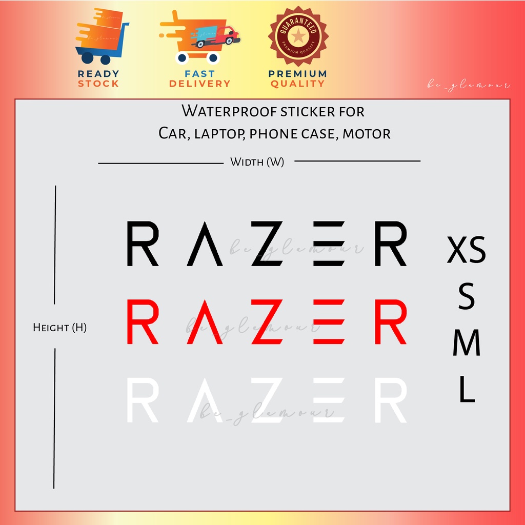 Razer word Sticker Reflective gaming Stiker laptop desktop Kereta car ...