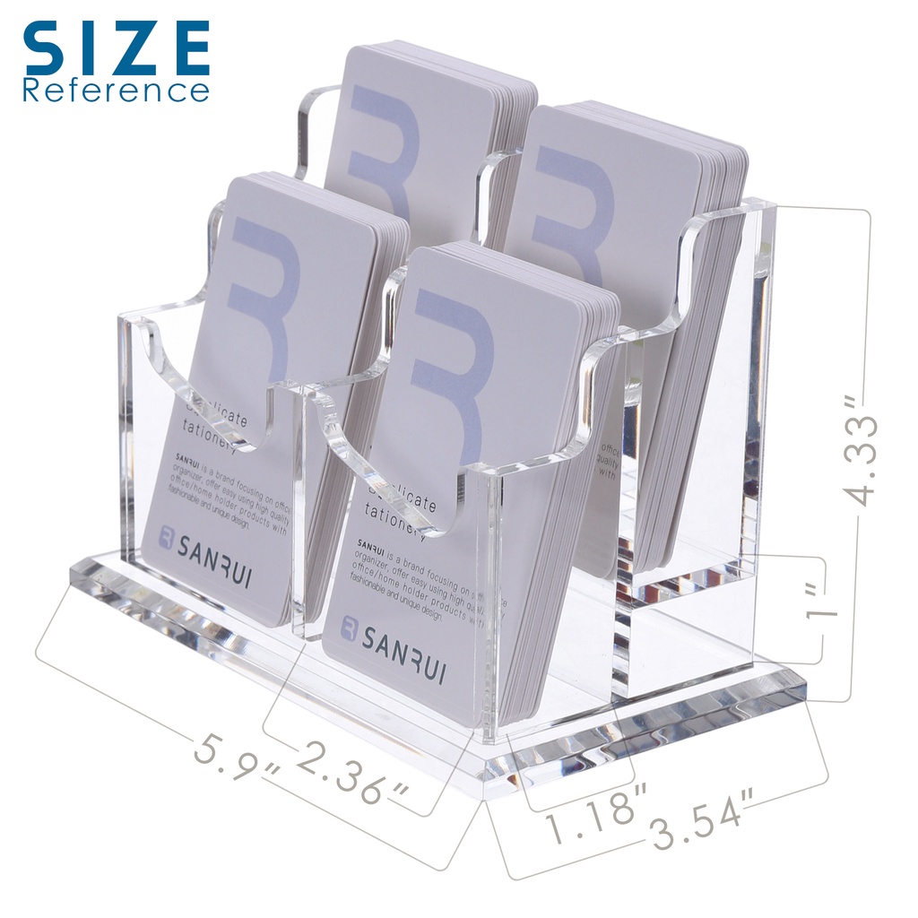 Clear Horizontal Business Card Holder Stand for Desk, Acrylic Desktop ...