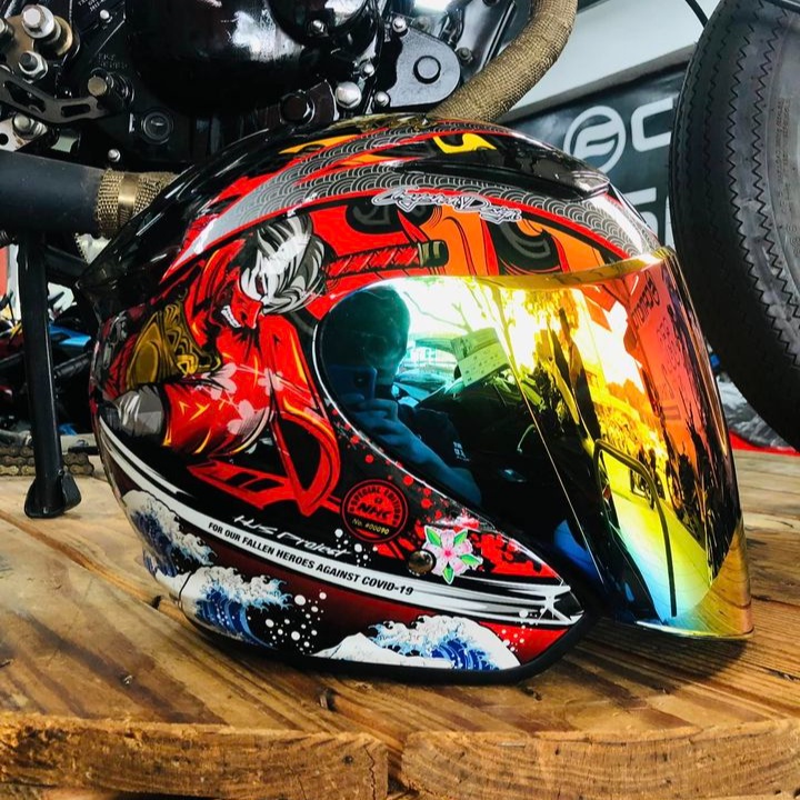 NHK Samurai V2 Limited Edition Double Visor Helmet Gold Dragon Samurai ...