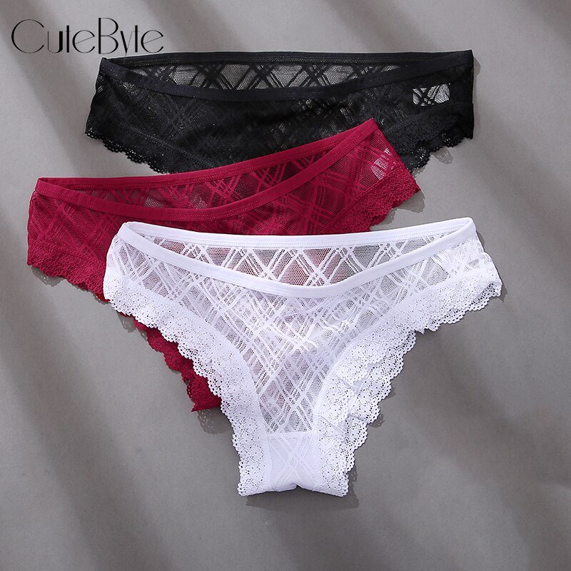 Cute Byte Women's Lace Panties Sexy Hollow Out Briefs Female Underwear Soft Panties Breathable G ...