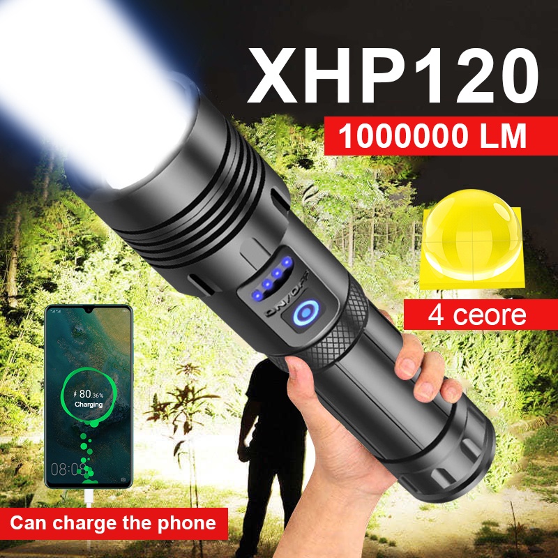 XHP120 flashlight 100000 lumen touchlight super bright lampu suluh led ...