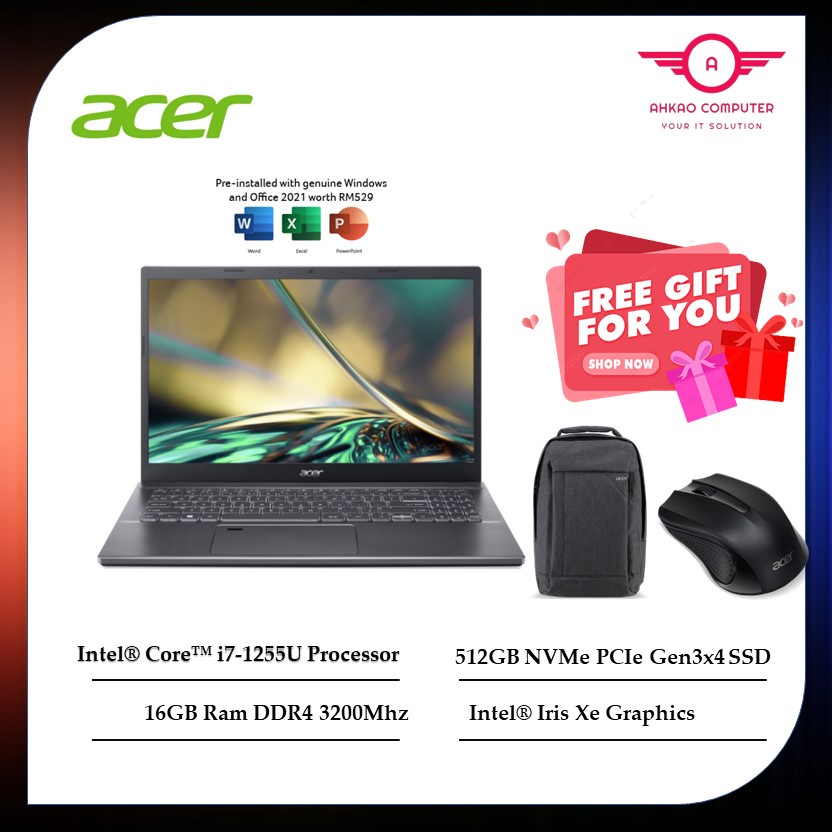 Acer Aspire 5 A515-57G-79Z4 15.6'' FHD Laptop Glacier Blue ( I7-1255U ...