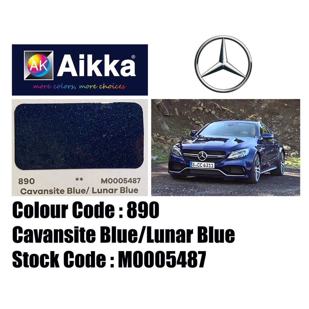 AIKKA AUTOMOTIVE PAINT / MERCEDES 890** CRYSTAL / CAVANSITE BLUE /LUNAR ...