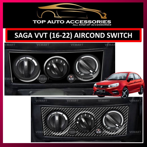 SAGA VVT 2016-2024 AIRCOND SWITCH CONTROL CARBON FIBER / PIANO BLACK ...