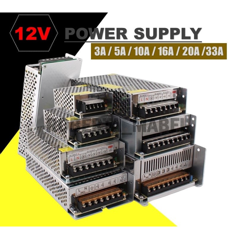 POWER SUPPLY AC TO DC 12V 3A 5A 10A 16A 20A 33A Transformer 12V Led ...
