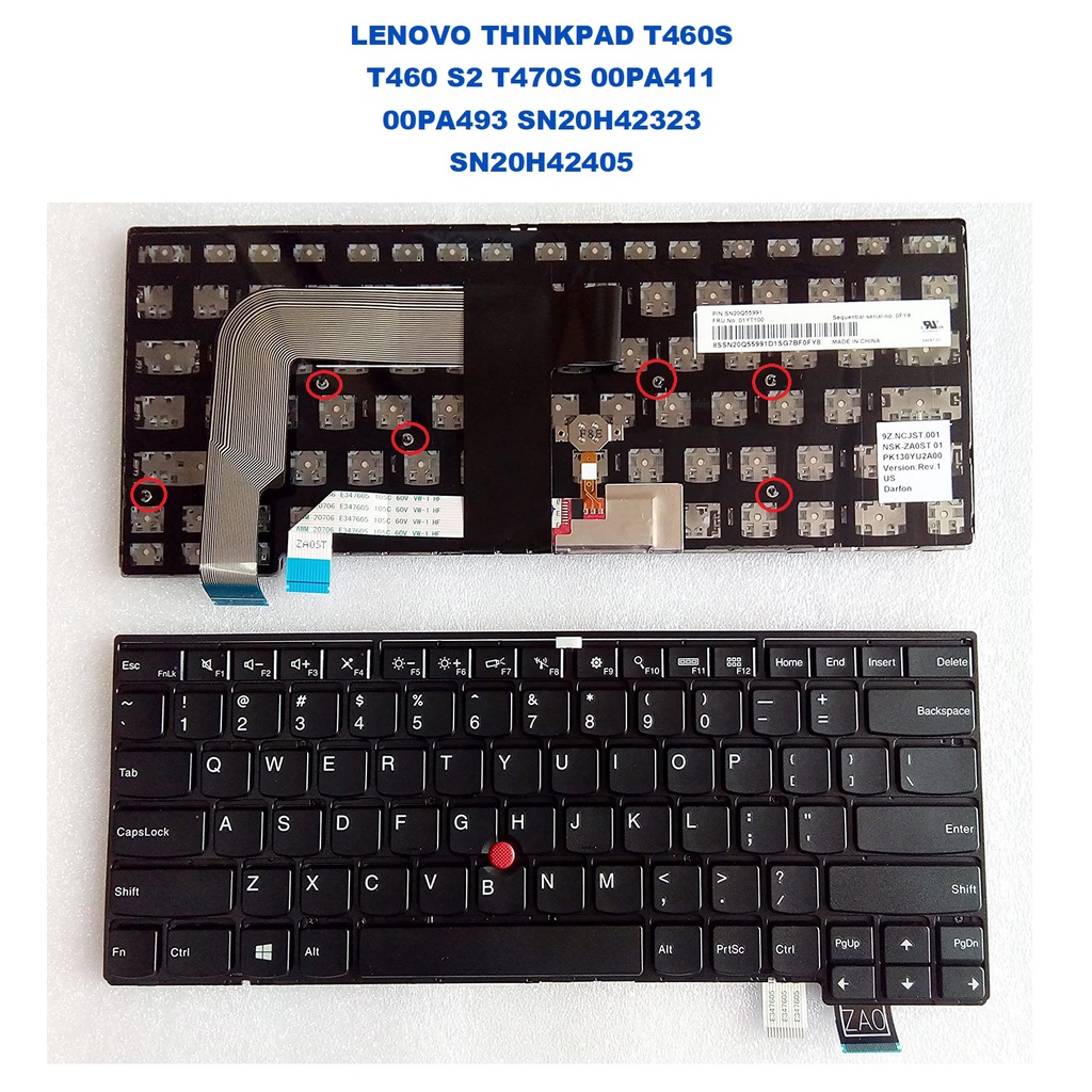 LENOVO THINKPAD T460S T460 S2 T470S 00PA411 00PA493 SN20H42323 ...