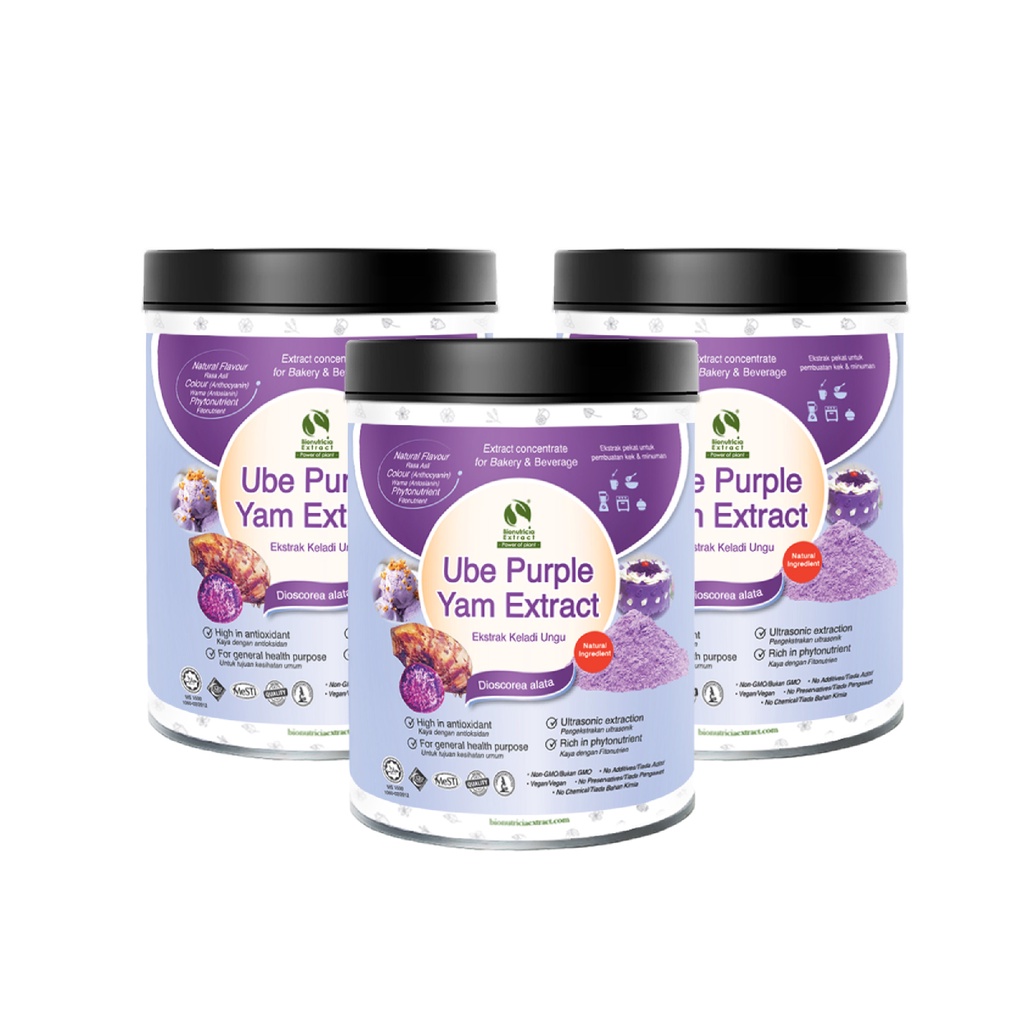 (3 x 200g) Ube Purple Yam Extract Powder with Delicious Violet Colour ...