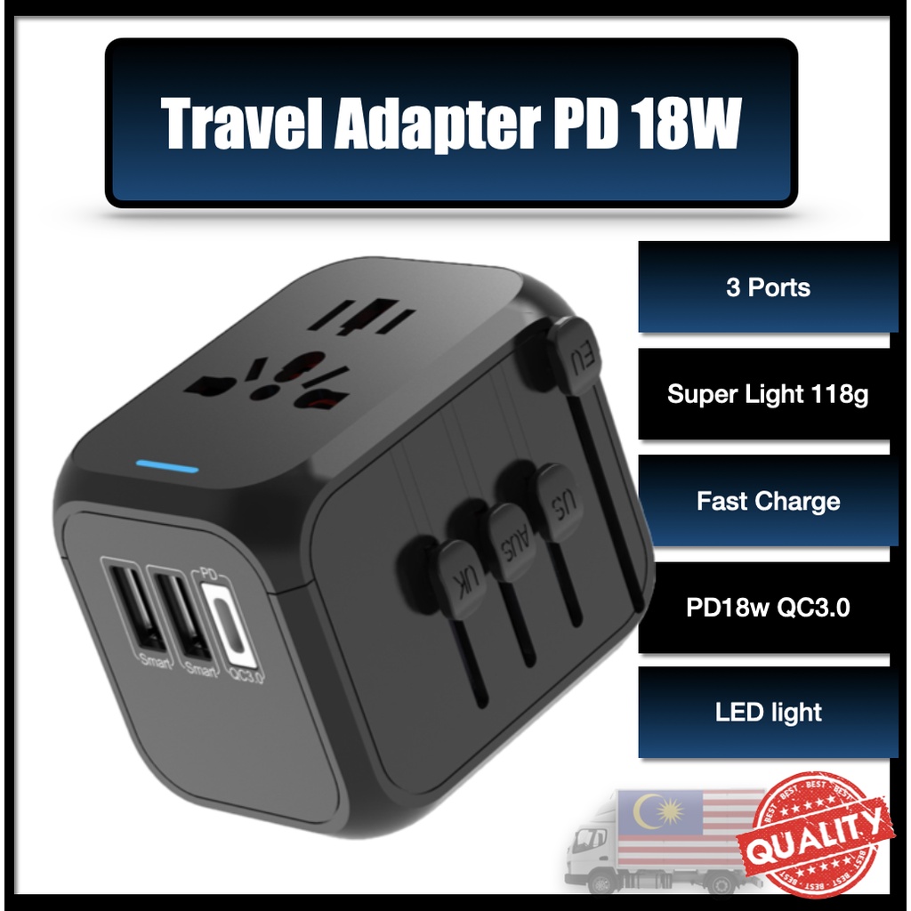 North Bridge UNIVERSAL TRAVELER PLUG [WHITE] ADAPTER SAFETY FUSE PD18W ...