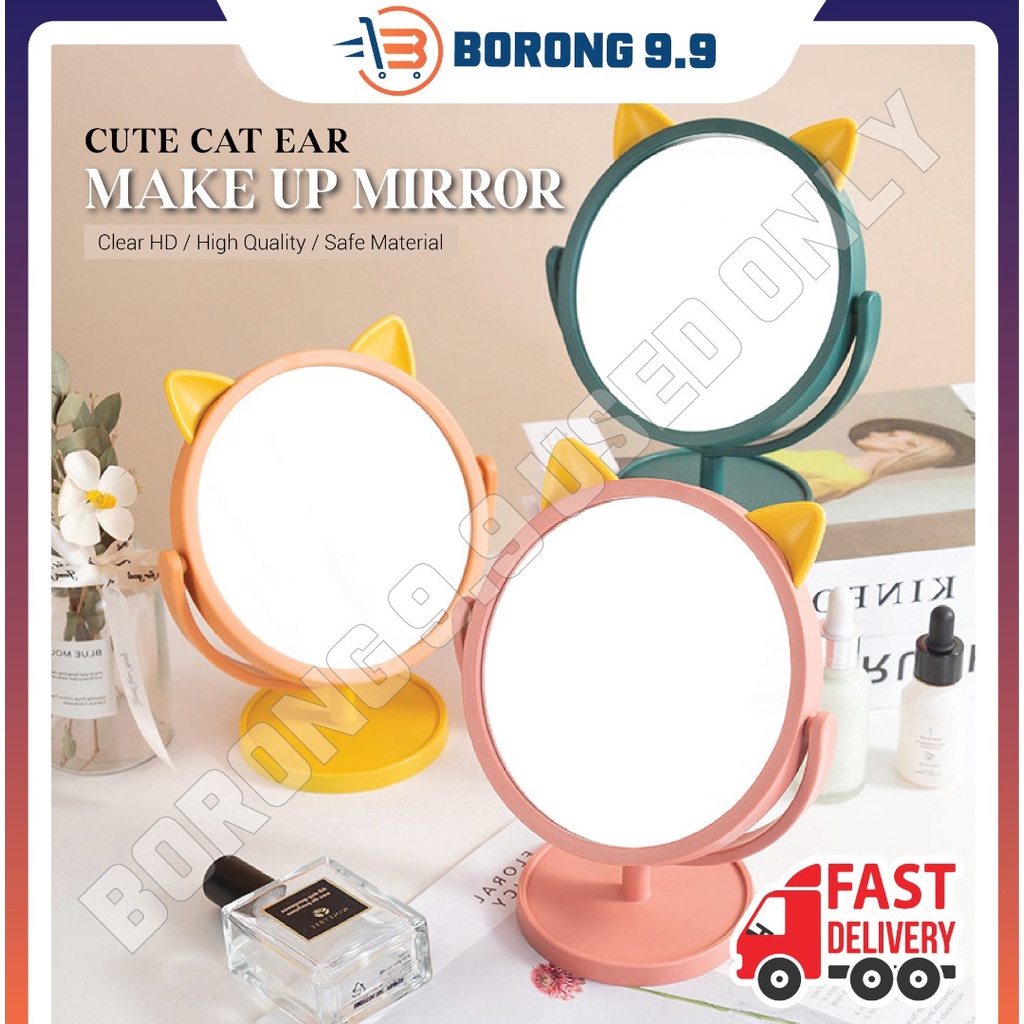 Cat ear makeup mirror desktop single-sided dressing mirror room desktop ...