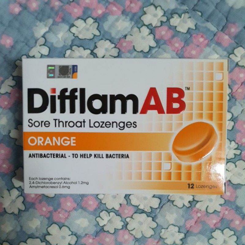 Difflam AB Sore Throat Lozenges 12s (Orange Flavour)(Expiry Date:02/ ...