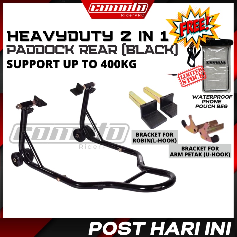 COMOTO Premium Motorcycle Universal Rear Paddock Stand / Alloy / Rear ...