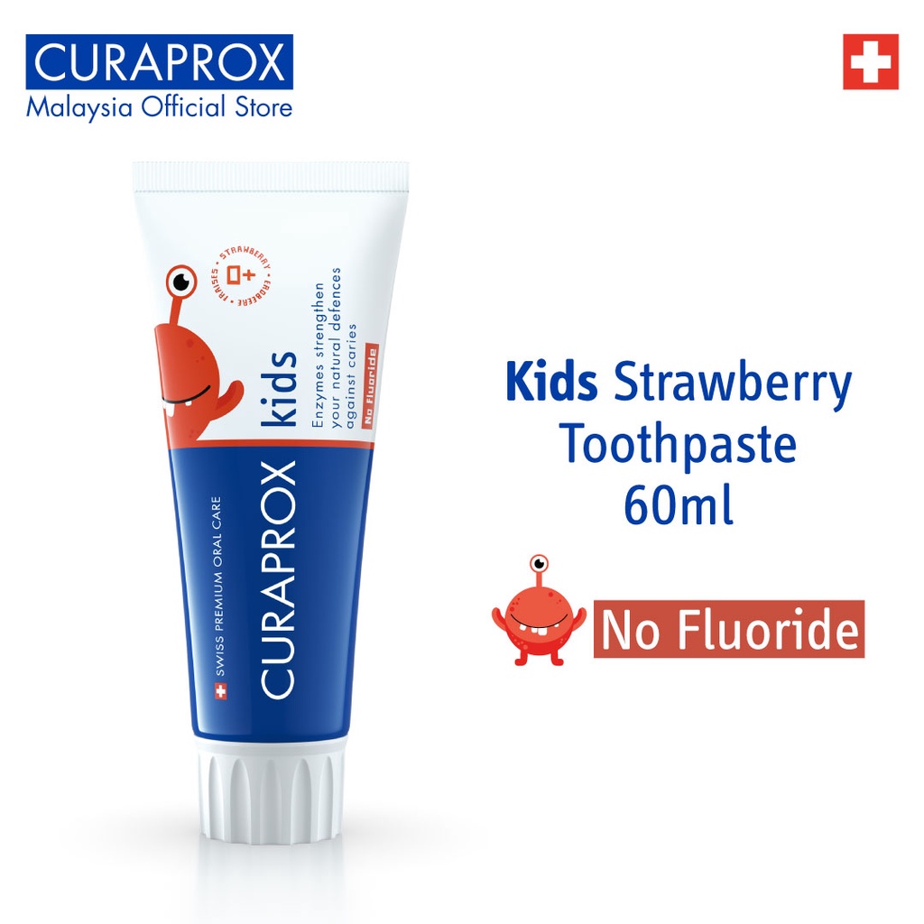 CURAPROX Kids Toothpaste No Fluoride - Strawberry (60ml) | Shopee Malaysia