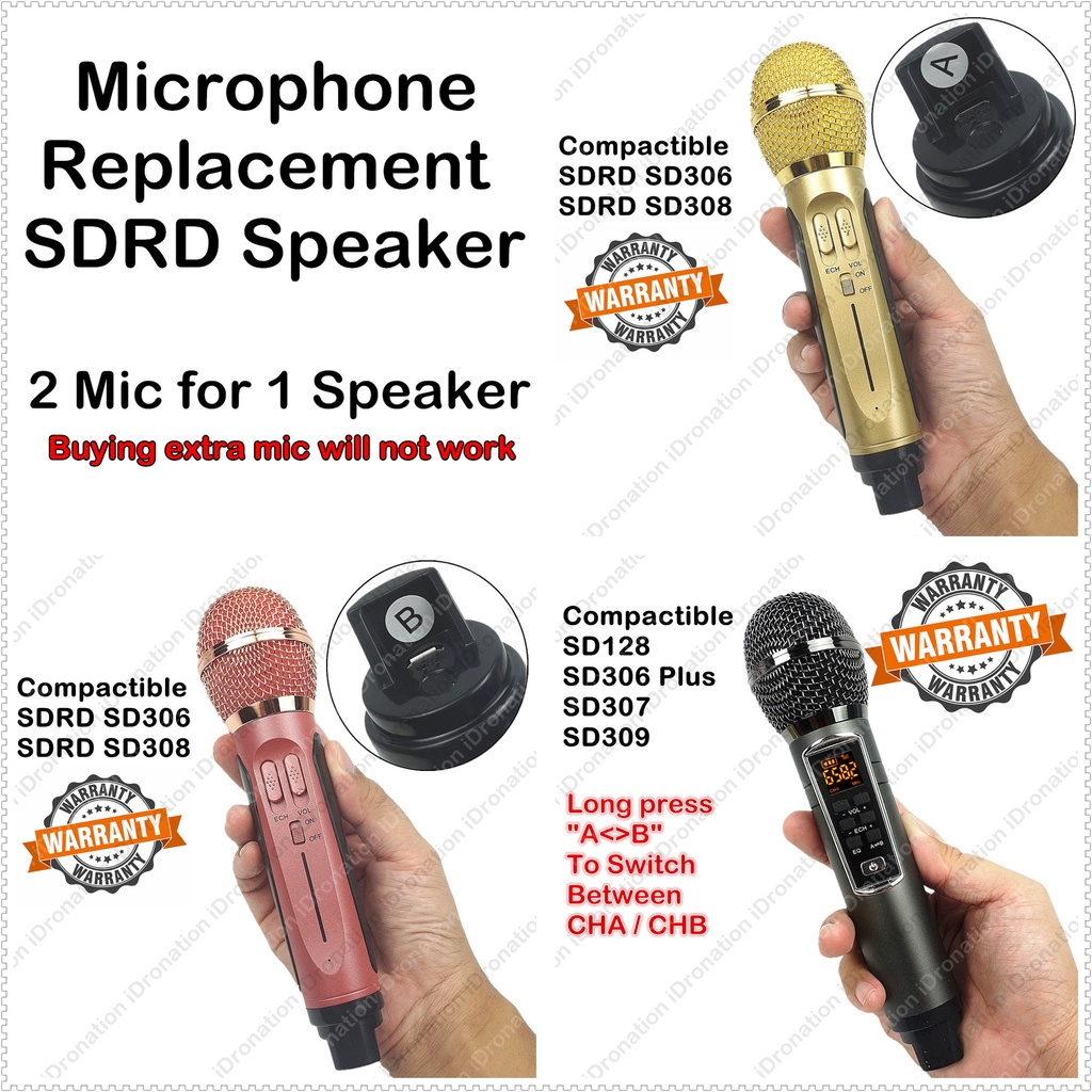 Microphone Replacement Mic For SDRD SD128 SD301 SD304 SD305 SD306 SD318 SD306Plus SD307 SD308 ...
