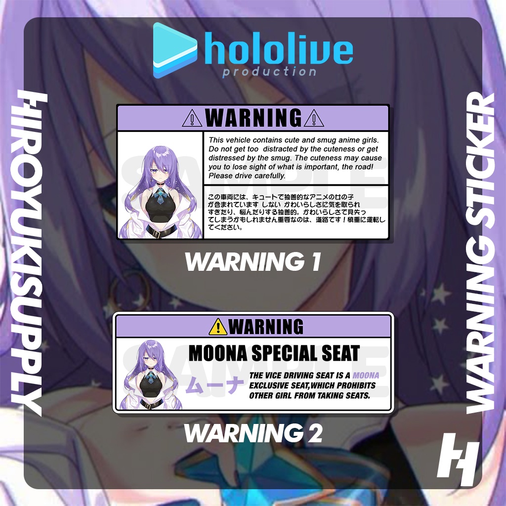 Moona Hoshinova Vtuber Hololive ID Warning JDM Sticker | Shopee Malaysia