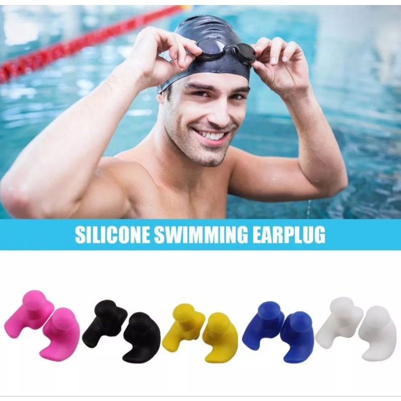1 pair Waterproof Spiral Silicone Swimming Earplug Water Sports Anti ...