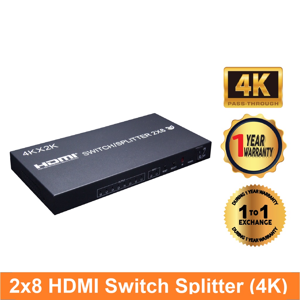 2x8 HDMI 4K Switch Splitter 4K | Shopee Malaysia