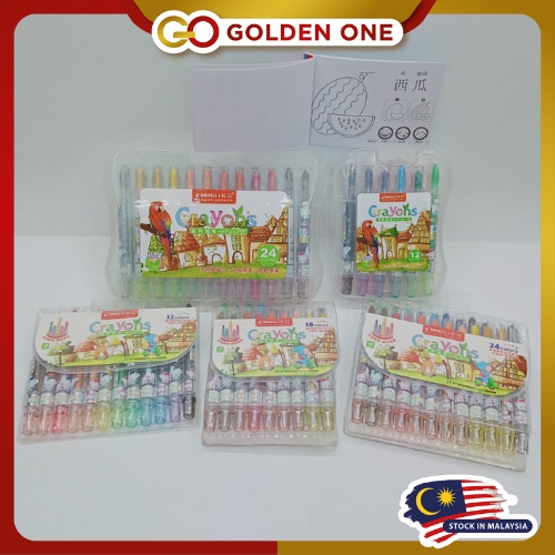 CHANGLI Children's Rotary Crayon/Rotary Crayons Set Non-Toxic Washable ...