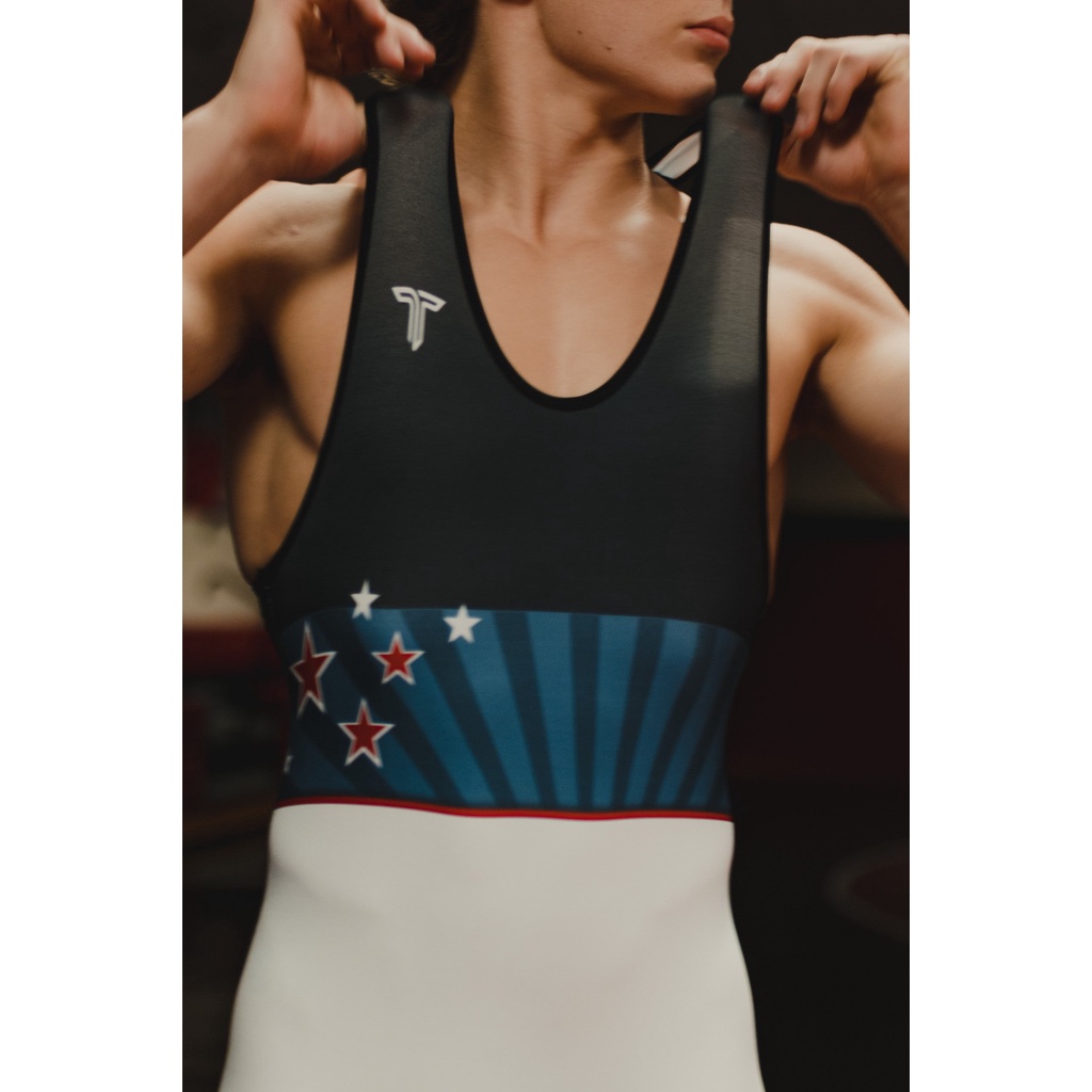 USA Block Wrestling Singlet Bodysuit Leotard Outfit Underwear GYM ...