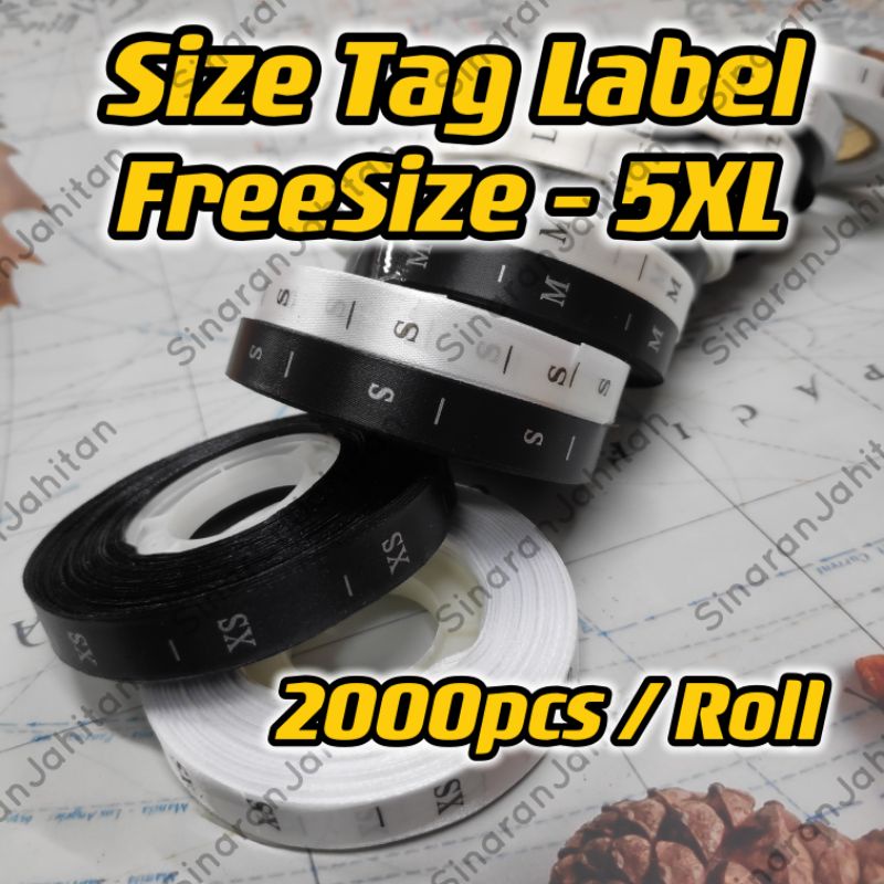 (Satin)Saiz Tag F ,XS , S , M , L , XL , XXL , XXXL Size Label Saiz ...