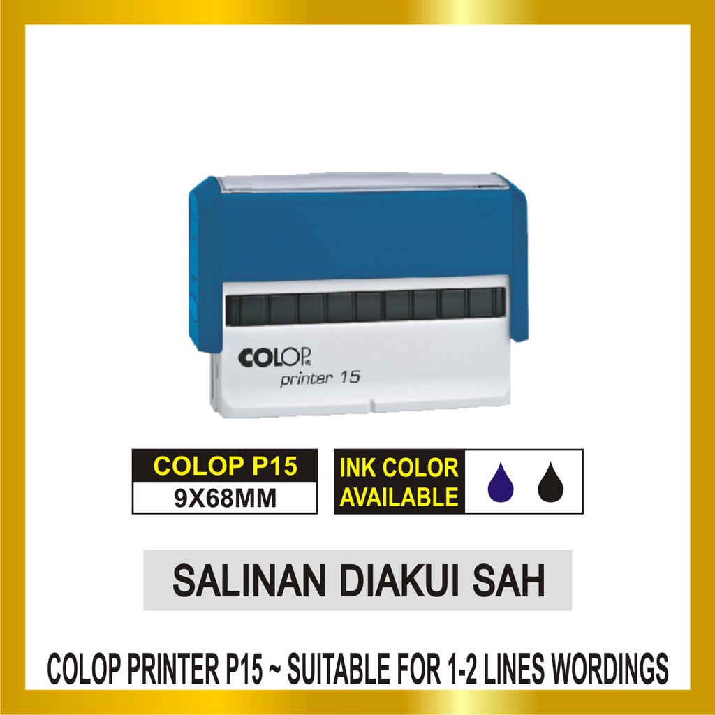 Cop Nama Stamp COLOP Printer Line Self-inking Custom Made Stamp | Shopee Malaysia