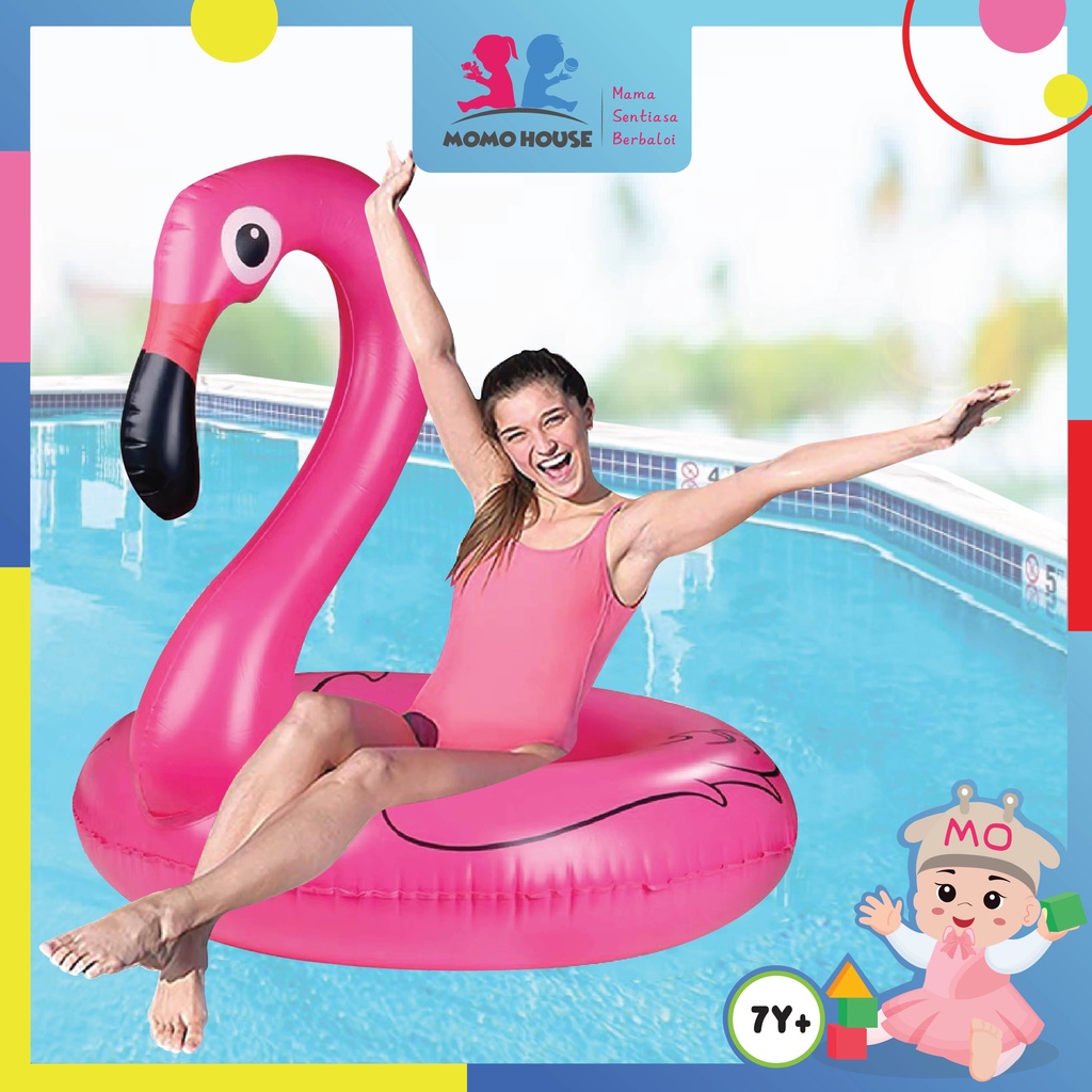 Inflatable Giant Flamingo Shaped Swimming Pool Float Raft Ring | Shopee ...