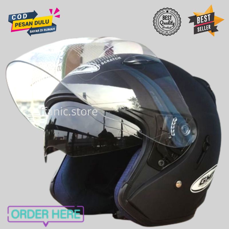 Original SNI CENTRO GMT DOUBLE VISOR HALFFACE ADULT MOTORCYCLE HELMET ...