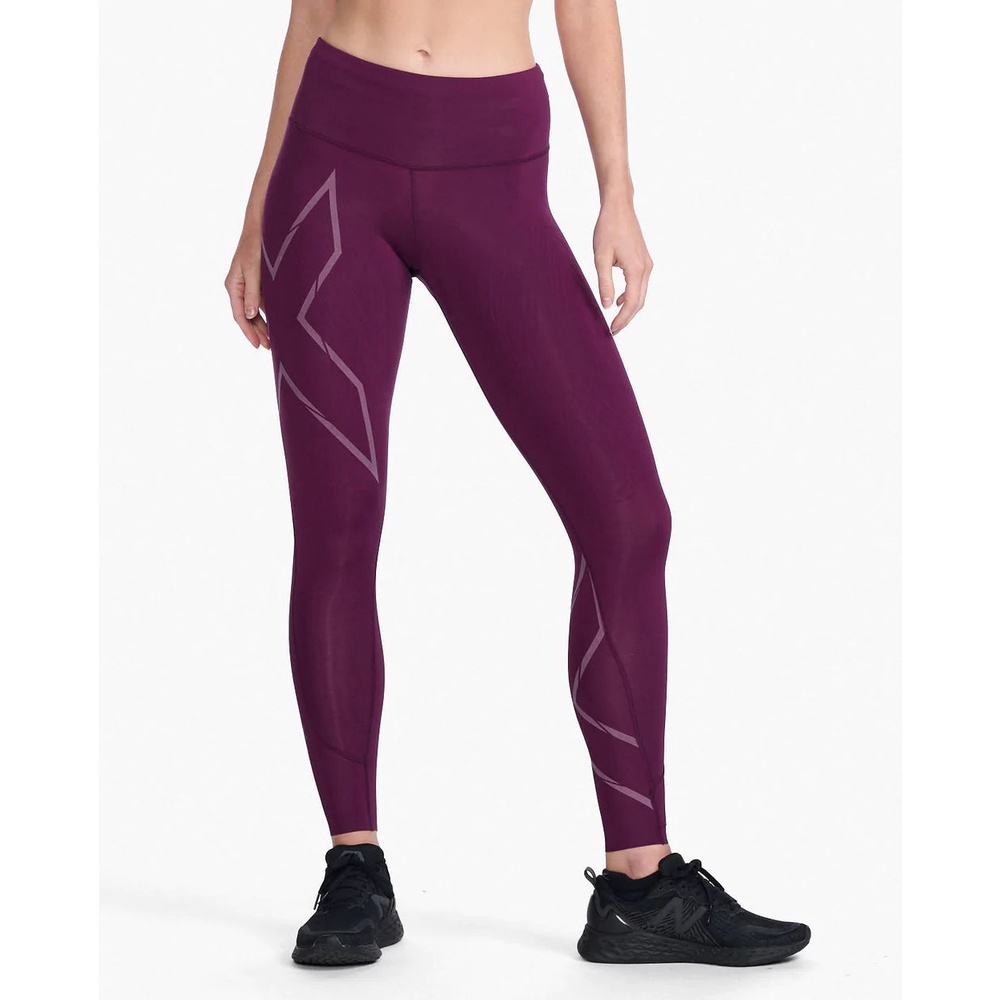 2XU Women Light Speed Mid-Rise Compression Tights - Beet Reflective ...