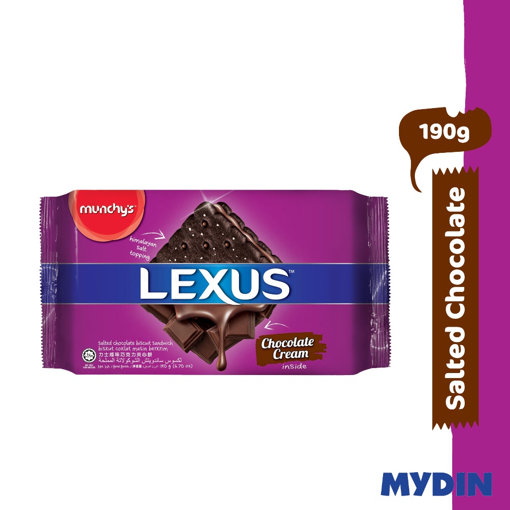 Munchy's Lexus Salted Chocolate Cream Sandwich Biscuit (190g) | Shopee ...
