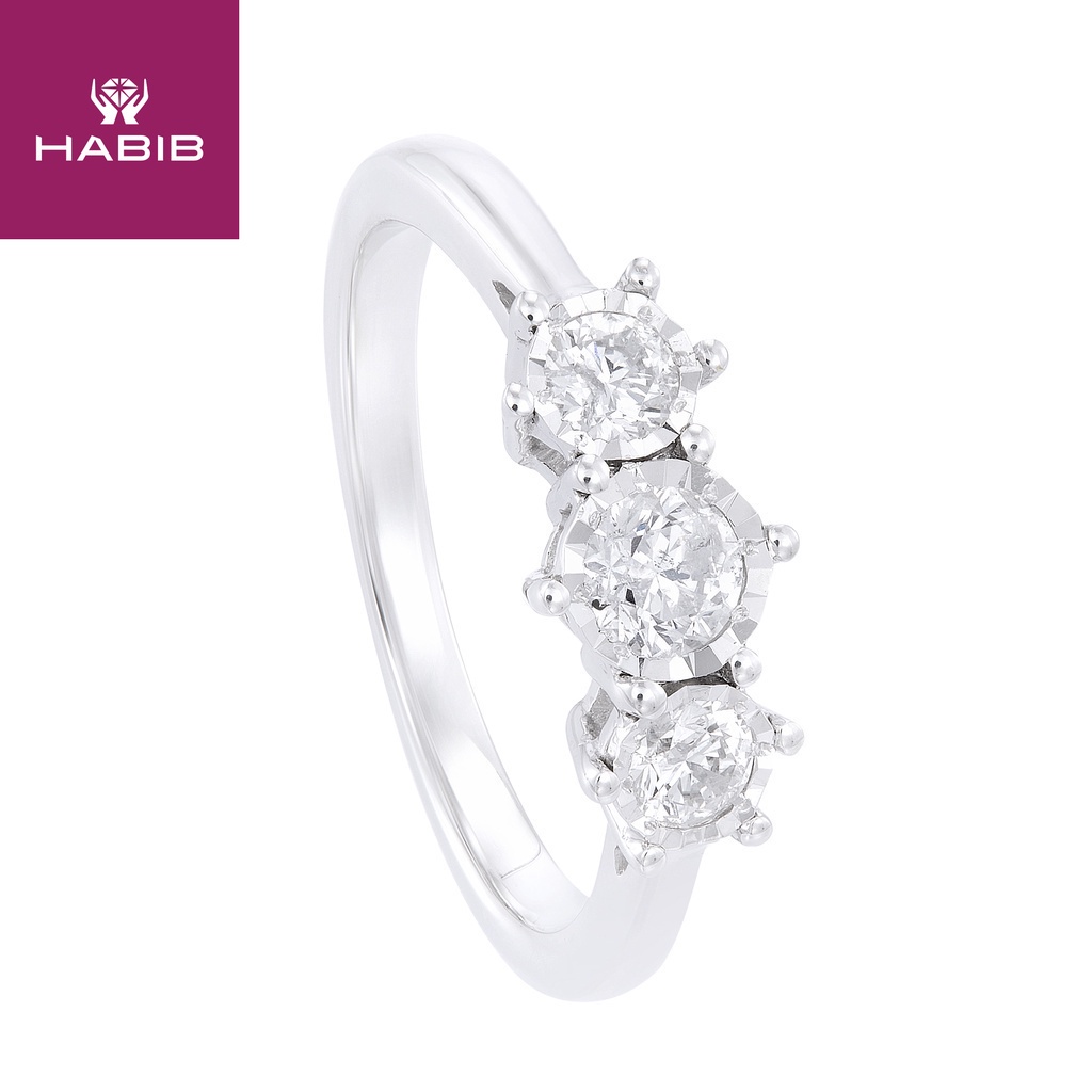 HABIB Trilogy Diamond Ring in 375/9K White Gold 119690922(WG) | Shopee ...