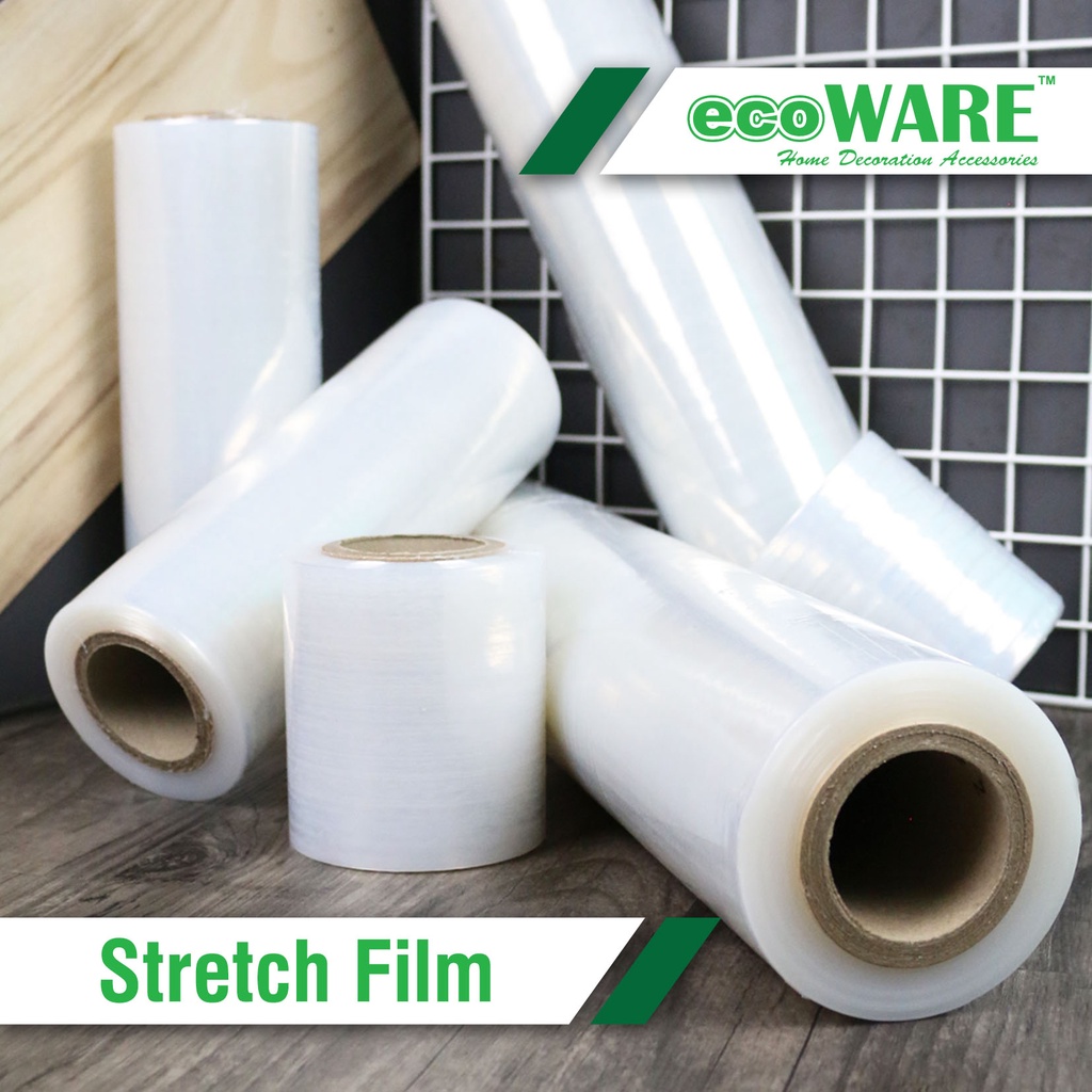 ecoWARE Clear Stretch Film Transparent Wrapping Plastic Wrap Roll ...