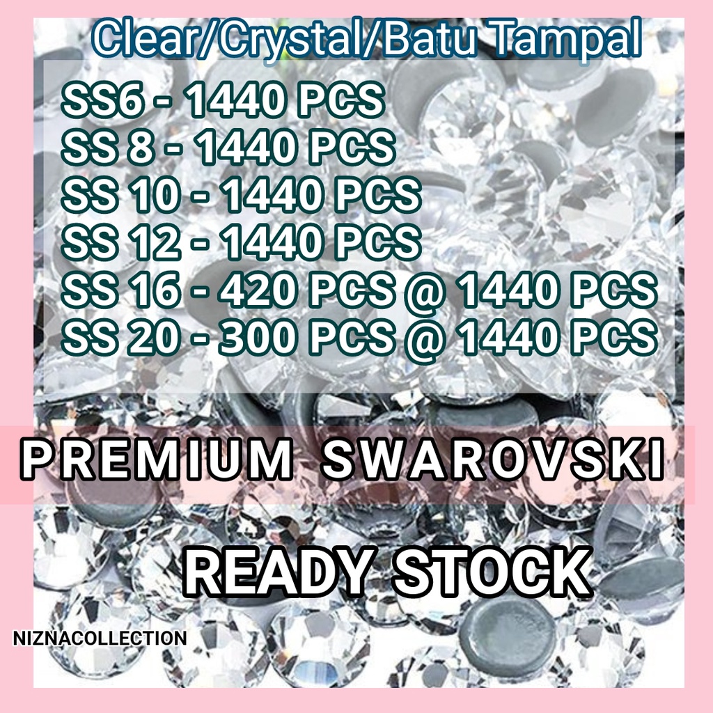 Clear Crystal Batu Manik/Hotfix Rhinestones Crystal (Iron on) | Shopee ...