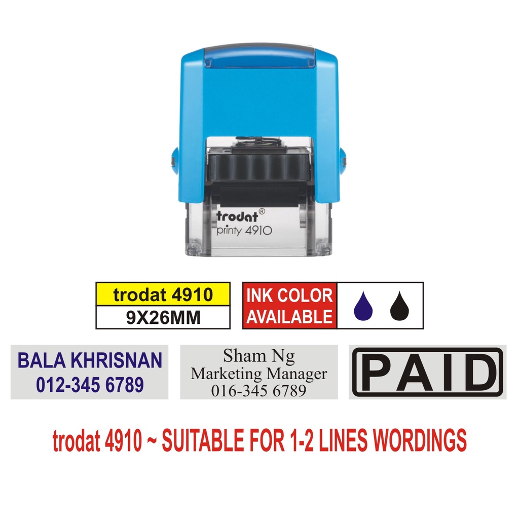 Trodat Cop Nama Stamp Chop Nama Rubber Stamp Name Stamp Chop Self Ink ...
