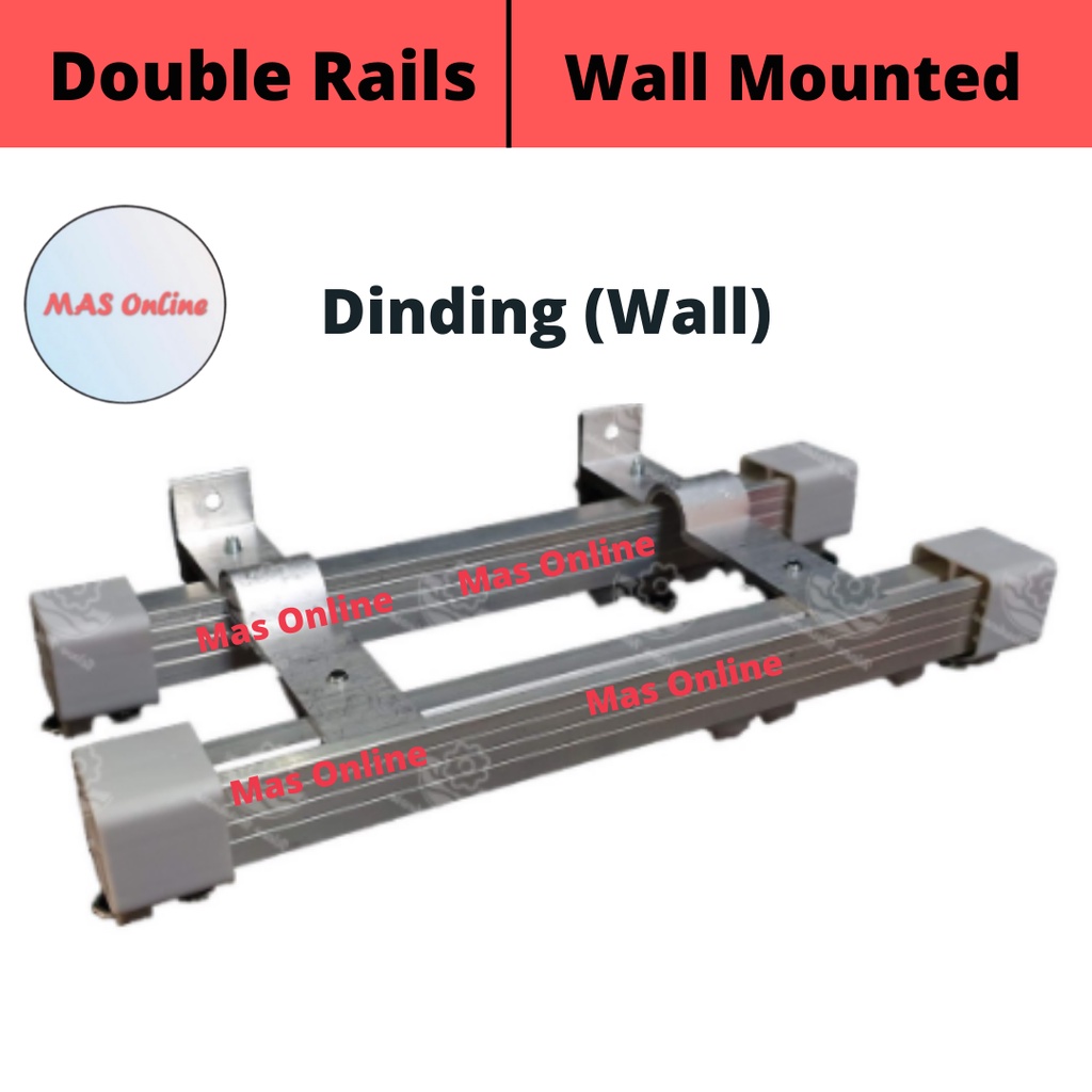 SUPER DOSO Heavy Duty Double Set Aluminium Langsir Rod/Curtain Rail ...