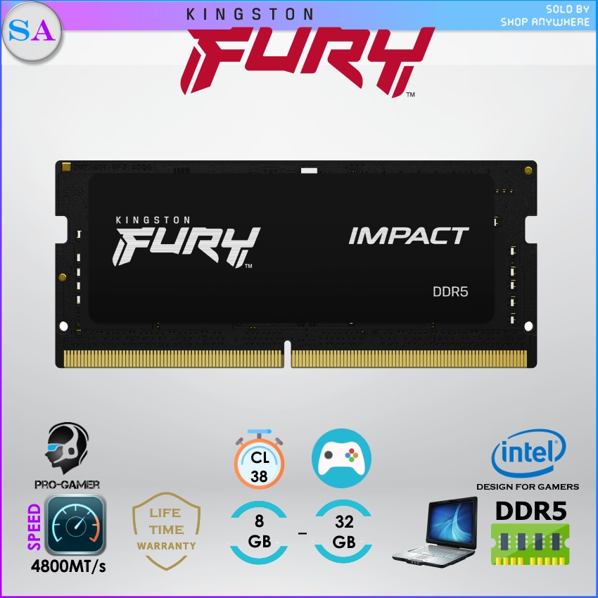Kingston Fury Impact Ddr5 8gb 16gb 32gb [ 4800 Mhz 5600 Mhz