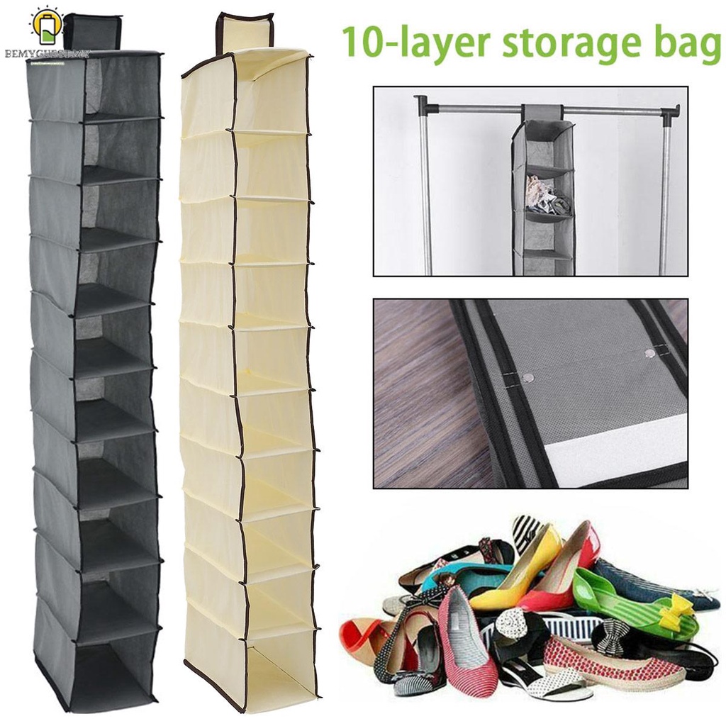 -10Shelf Hanging Shoe Storage Organizer Hanging Shoe Shelves ...