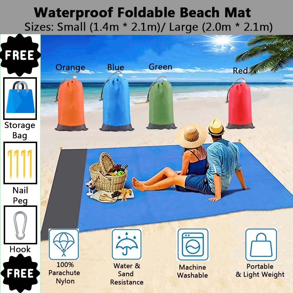 3H Tikar Piknik Kalis Air Boleh Lipat | Pocket Picnic Mat | Alat Pantai ...