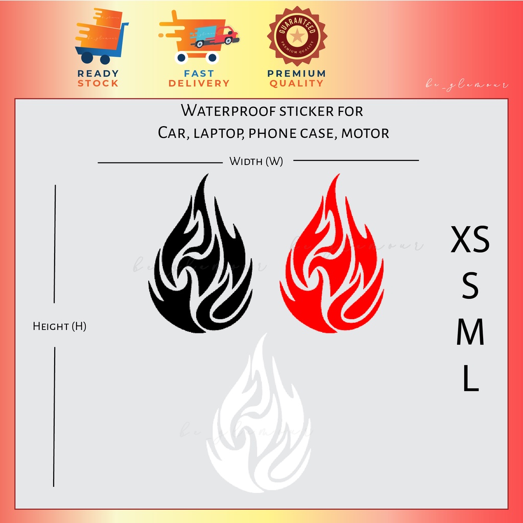 Fireball sticker reflective stiker bola api tribal fire ball Kereta ...