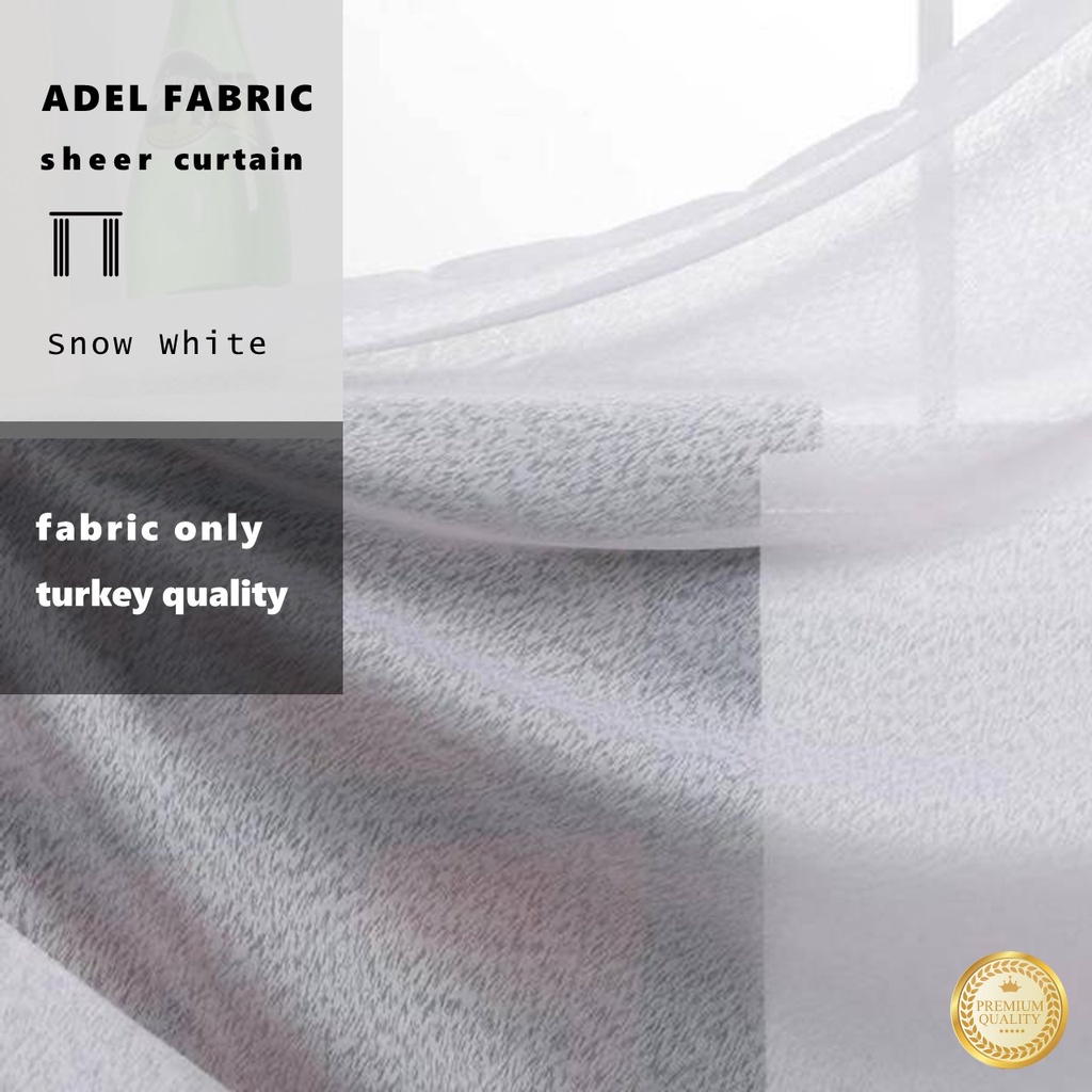 ADEL Kain Snow Sheer Putih Bidang 130” Potong Meter White Snow Sheer Curtain Fabric | Shopee ...
