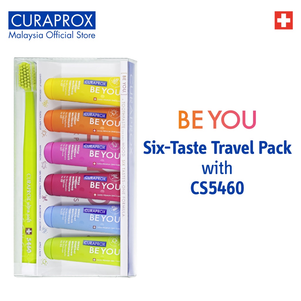 CURAPROX [ Be You ] six taste pack toothpaste + toothbrush set | Shopee ...