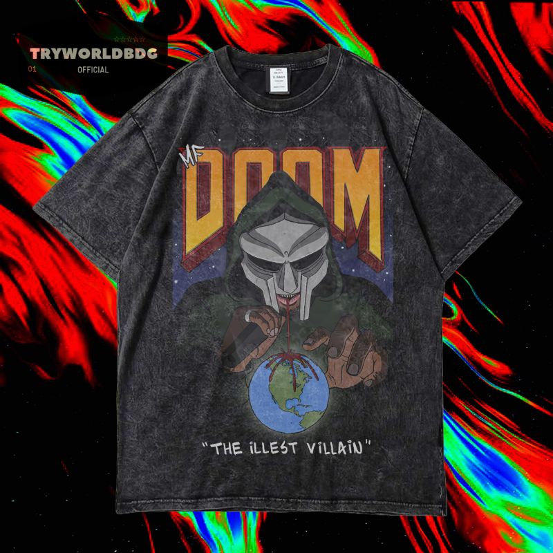 Tryworldbdg OFFICIAL "MF DOOM" OVERSIZED T-Shirt | Washed Shirt | Stone ...