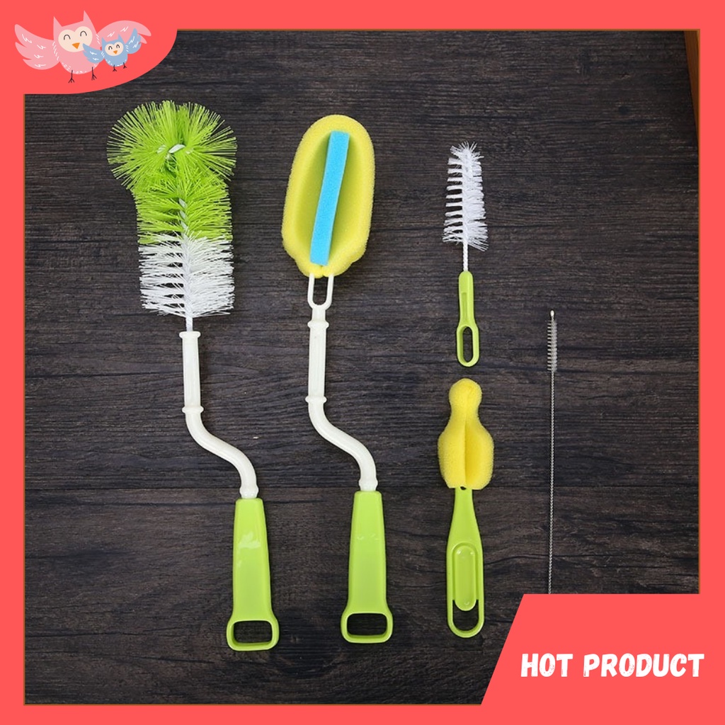 🔥Value Pack🔥 Combo 5 in 1set Baby Bottle Sponge Cleaning Tools Straw ...