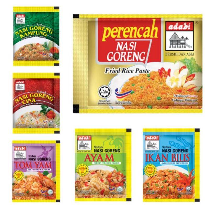 Adabi Fried Rice Paste - 5 Flavors (17g) | Perencah Nasi Goreng Adabi ...