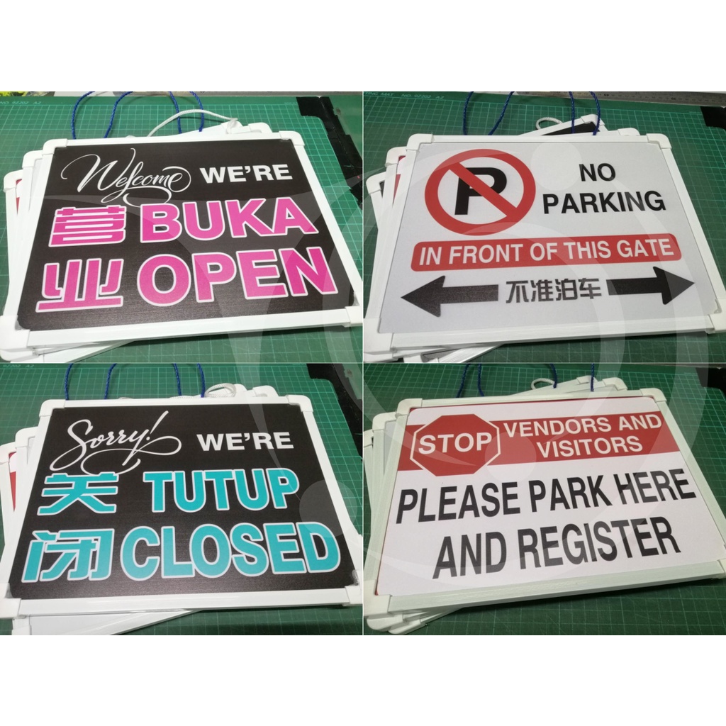 Sign Signage, PVC signage, No Parking, Stall for Rent, Open & Closed ...
